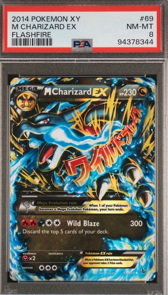 PSA 8 - Mega Charizard EX (X) 69/106 Flashfire Holo - LOW POP 1,119! | eBay