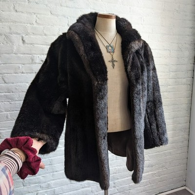 Vintage Brown Faux Fur Coat Plush Minimalist Mob Wife Fuzzy Glam Goth ...