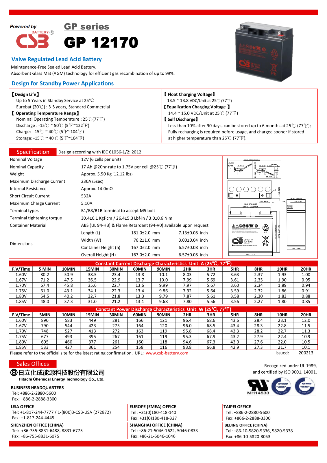 APC UPS RBC11/RBC55/SMARTCELL Replacement battery 4x CSB GP12170 B1 ...