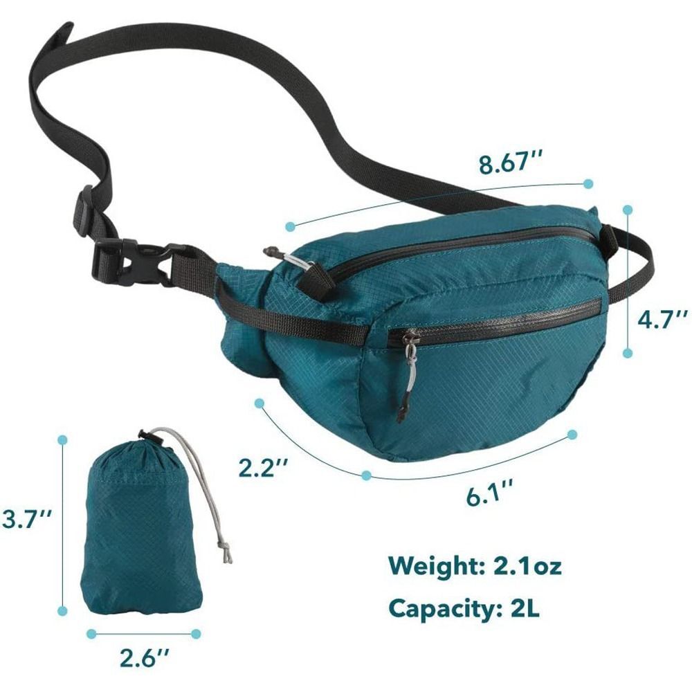 Packable Sports Waist Pack Lightweight Hiking Pouch Fashionable ...