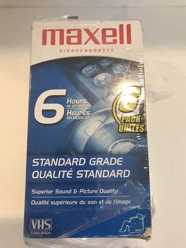 3 Maxwell Video Cassette Standard Grade 6 Houes Ep Mode Bkank BHS Tapes ...