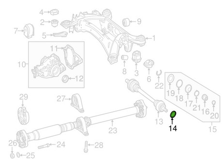NEW MERCEDES-BENZ SL R230 REAR DRIVESHAFT ABS IMPULSE RING ...