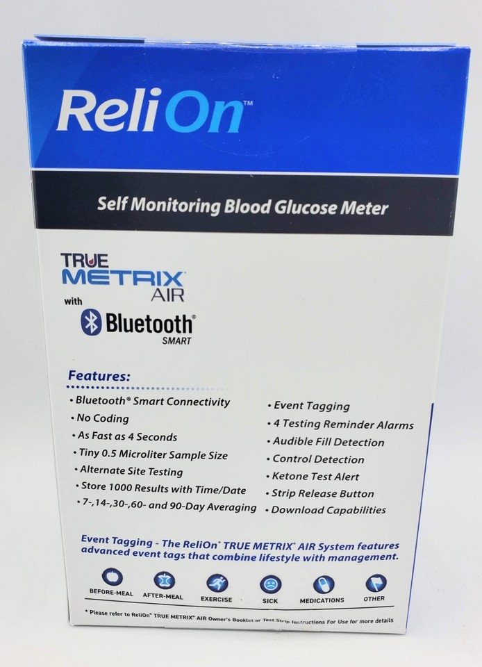 Reli On TRUE METRIX Self-Monitoring Blood Glucose Meter With Bluetooth ...
