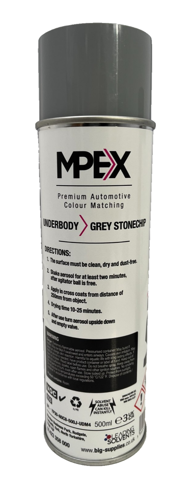 Mpex Grey Stone Chip Anti Gravel Aerosol Spray Paint Oversprayable ...