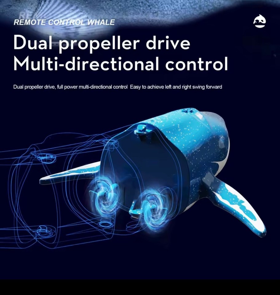 Underwater RC submarine Remote Control Whales shark Submarines Boat toy ...