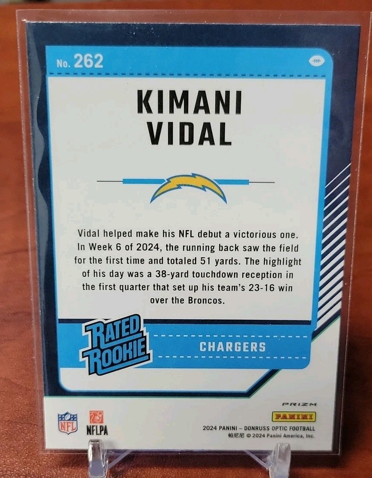 Kimani Vidal 2024 Donruss Optic #262 Pink Holo Rated Rookie RC 🏈💎💥📈🔥 | eBay