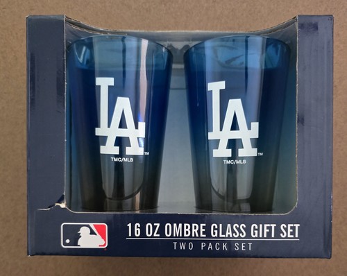 Memory Company Los Angeles Dodgers Ombre Blue Glass Gift Set - 16oz ...