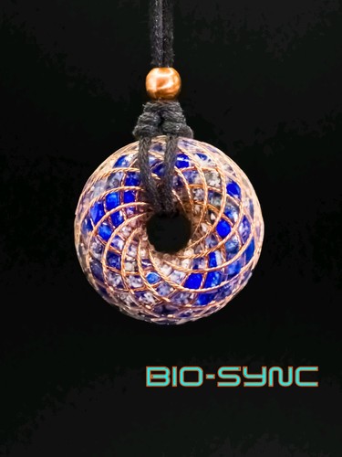 Pi Torus Vortex Energy Coil Pendant Lapis Lazuli + Rainbow Moonstone ...