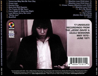 JESSE ED DAVIS TOMORROW MAY NOT BE YOUR DAY: THE UNISSUED ATCO ...