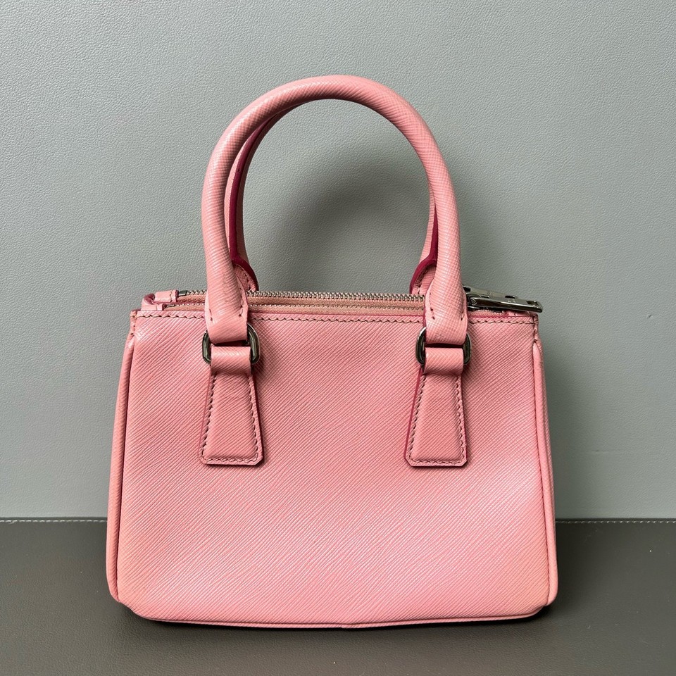 PRADA Mini Galleria Saffiano Leather Bag Pink AUTH | eBay
