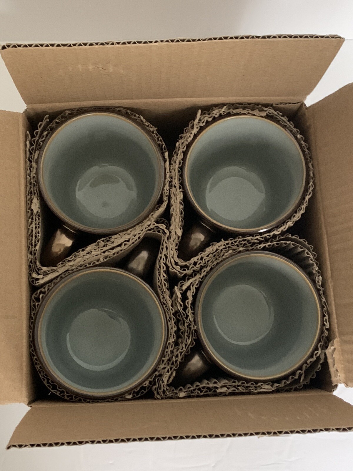 Set Of 4 Food Network Stoneware NEW 14 oz Coffee Tea Mug Cup Brown ...