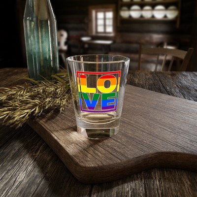 LGBT Flag Shot Glass, 1.5oz, LGBTQ Gay Love Glassware, Rainbow Pride ...