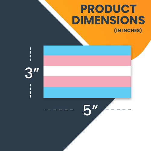 Transgender Pride Flag Magnet Decal, 3x5 Inches, Automotive Magnet for ...