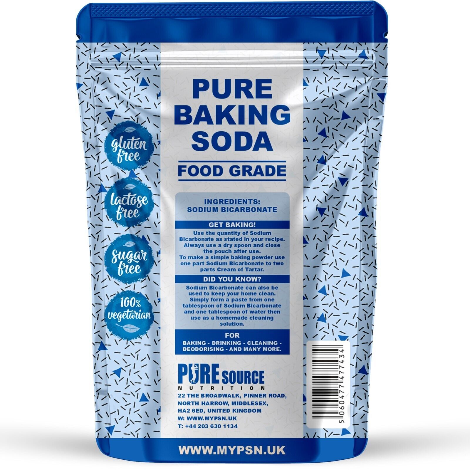 Baking Soda 1KG Food Grade Sodium Bicarbonate Soda Bi Carb Fine Bicarb ...