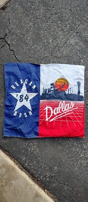 Vintage 1984 Ronald Reagan George Bush Texas Bandana Flag Political ...
