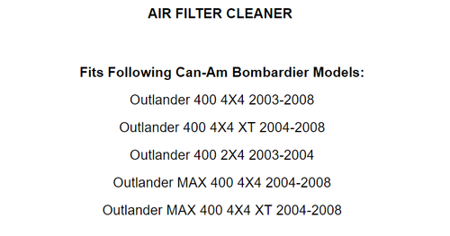 Air Filter For Can-Am Bombardier Outlander 400 / Max 400 2003-2008 ...