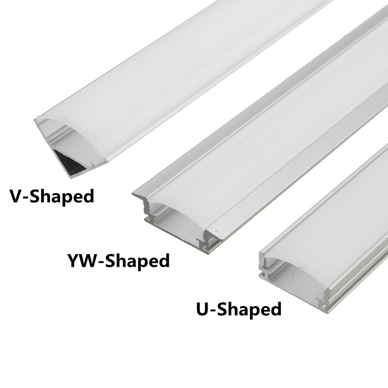 0.5M Aluminum Channel V/U/YW Profile for LED Strip Lights Cover PVC ...