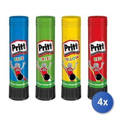 4x Glue Stick Pritt Rainbow, Model 1445072, Blue,Yellow,Green, Red, for ...