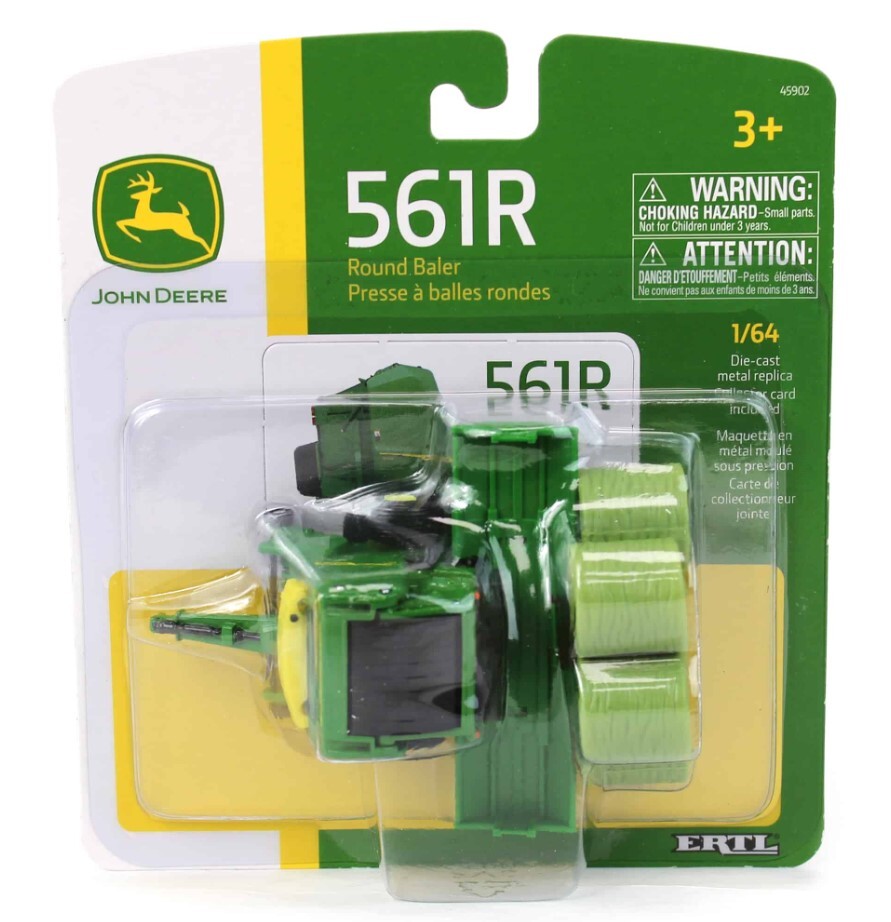 ERTL - JOHN DEERE 561R round baler with 6 round baler - 1/64 - ERT45902 ...