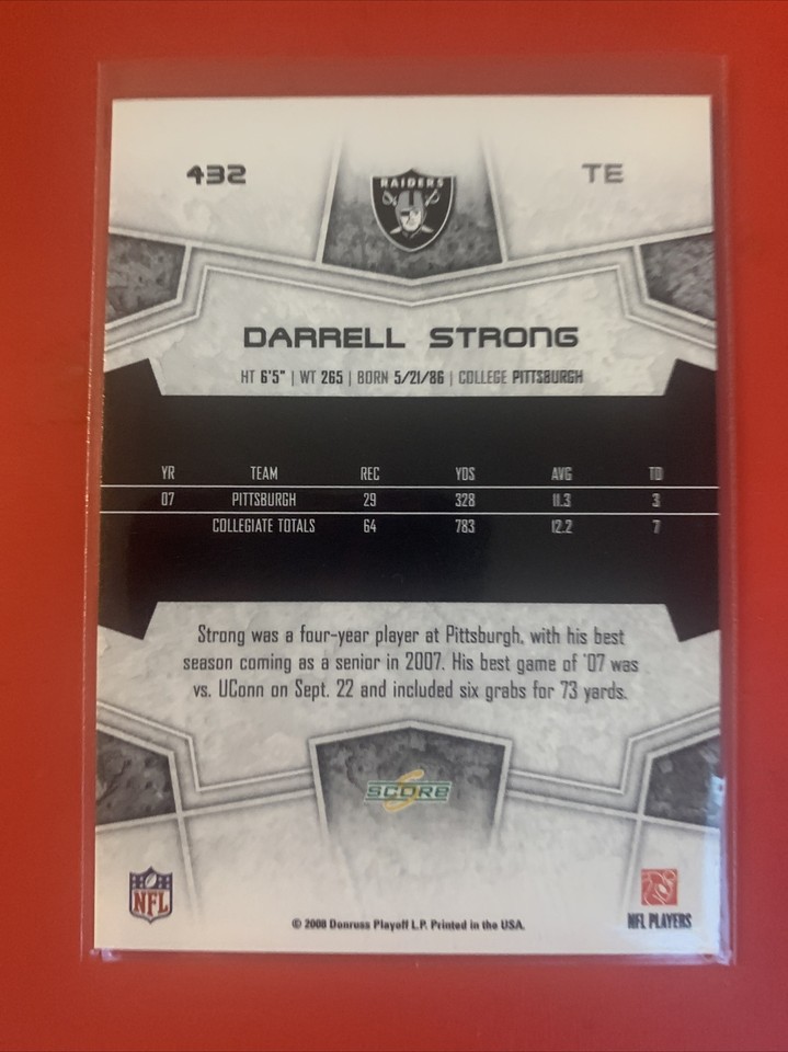 2008 Score Rookie Glossy Darrell Strong #432 Rookie RC | eBay