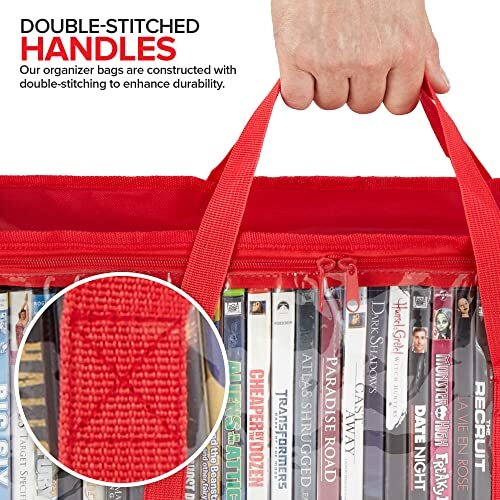 DVD Storage Bags (Set of 2) Media Organizer Bag for DVDs, CDs, Blu 2 ...