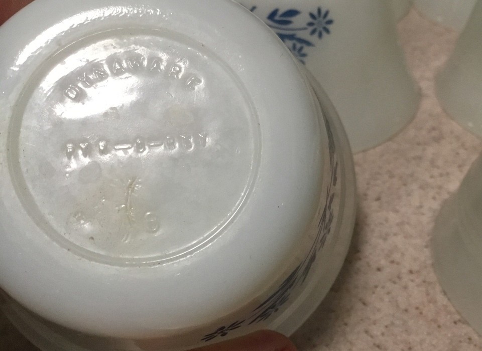 Dynaware Pyr-O-Rey Cornflower Blue Dish Custard Cups Milk Glass Ramekin Set 6 | eBay