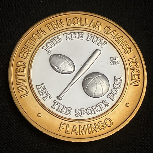Flamingo LV 55th Anniversary $10 Casino Token .999 Fine Silver Strike ...