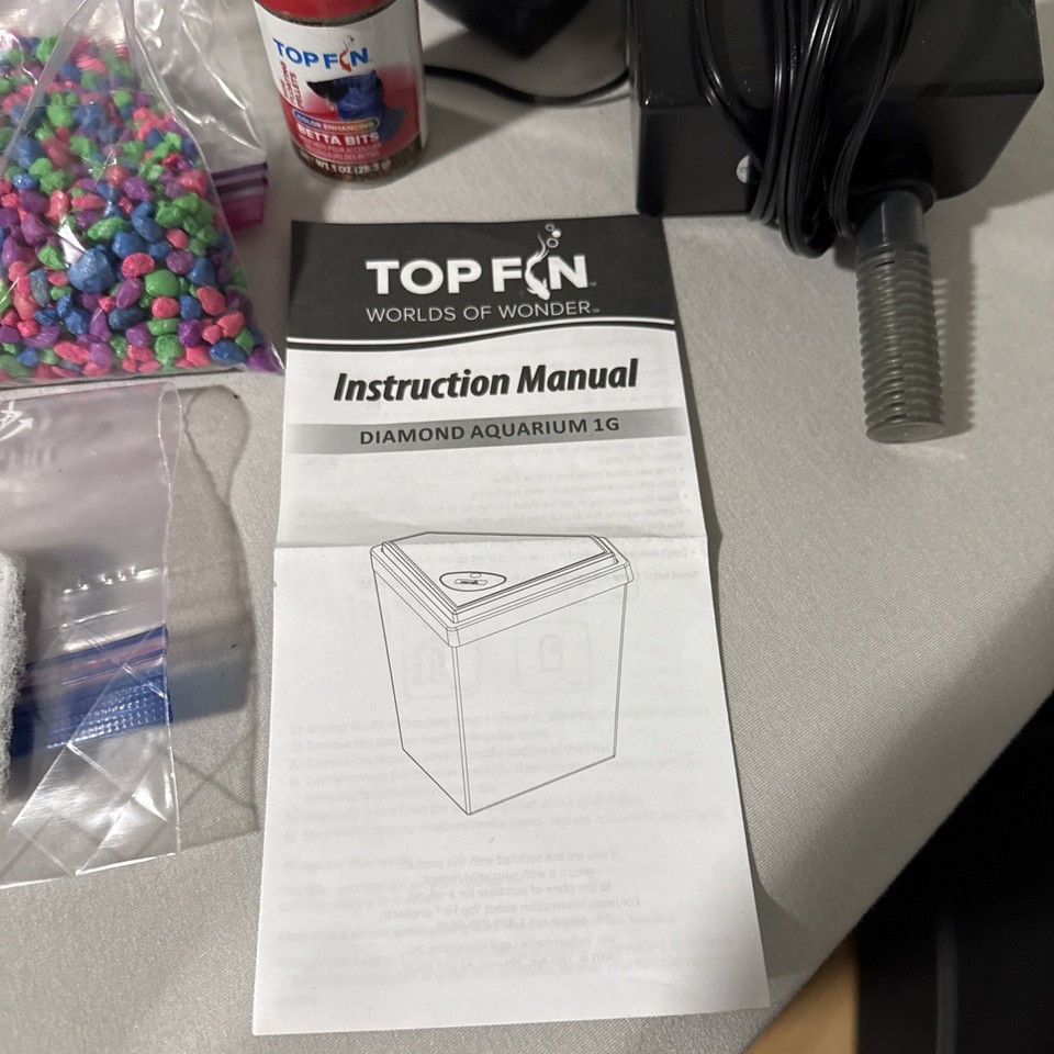 Top Fin 1 Gallon Diamond Shaped Aquarium Starter Kit | eBay