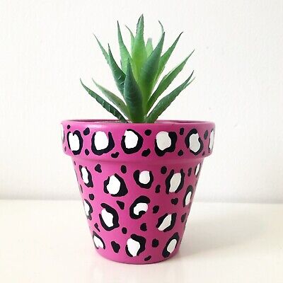 Pink Leopard Print Plant Pot Planter 9cm | eBay UK