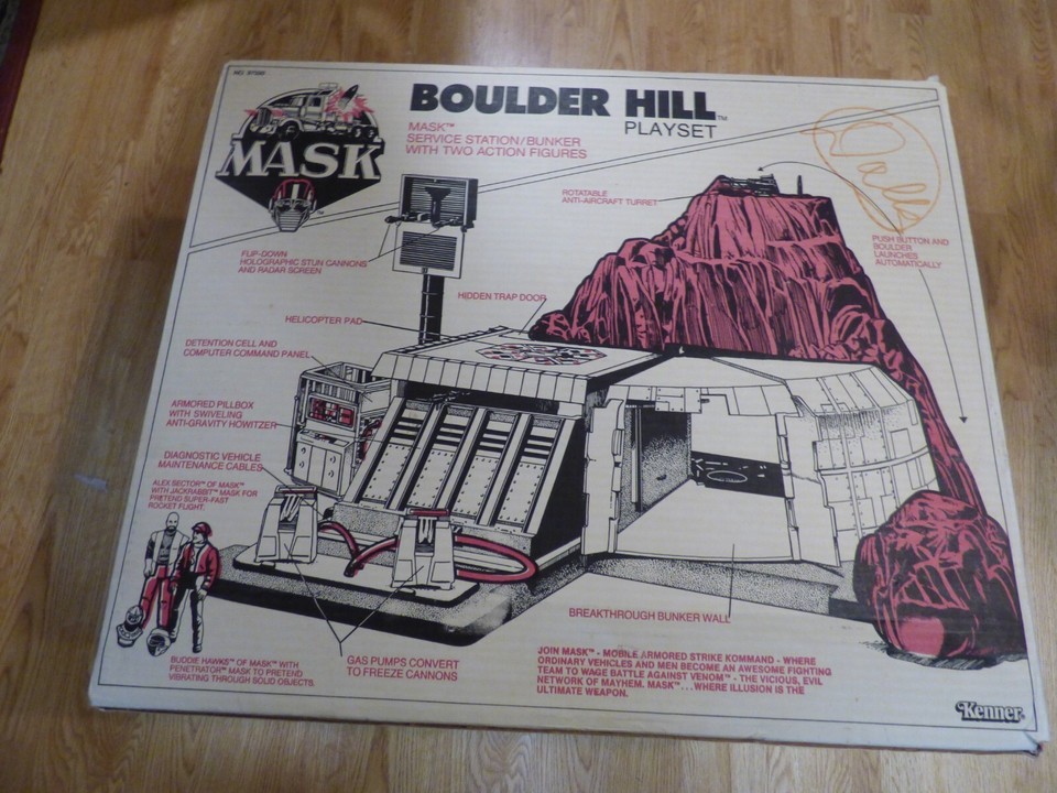 MASK Kenner Boulder Hill nearly complete w/box Hawkes, Sector and masks ...