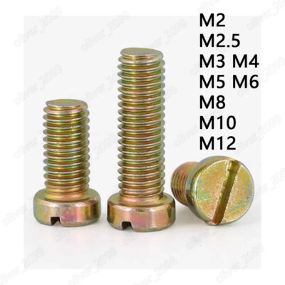Color Zinc Steel Slotted Cheese Head Screws M2 M2.5 M3 M4 M5 M6 M8 10 ...
