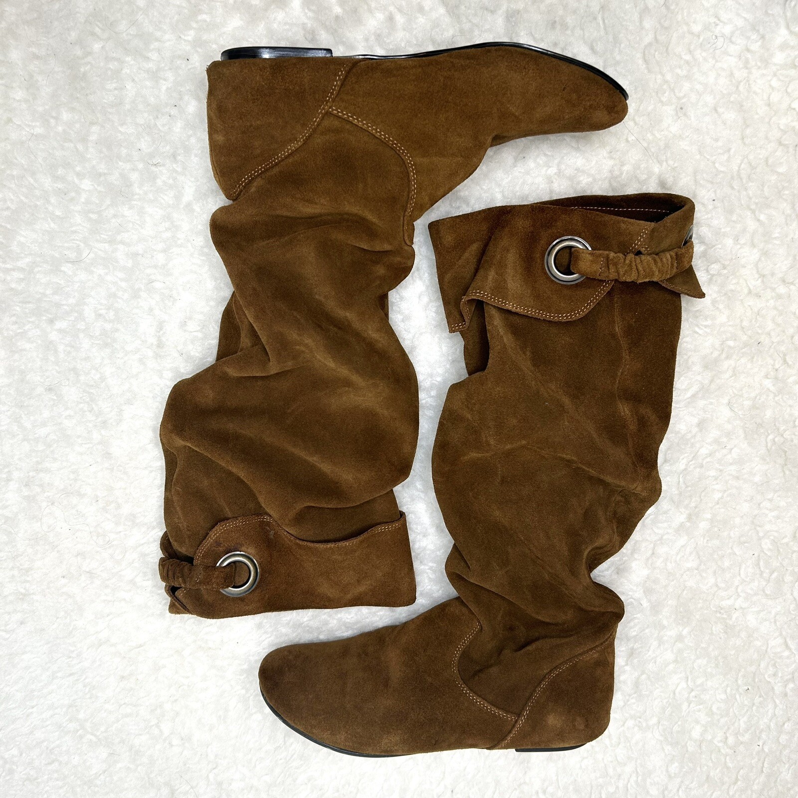 Steve Madden Women's Tarzan Slouch Boots In Brown Sue… - Gem