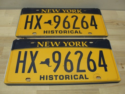 SET NEW YORK HISTORICAL LICENSE PLATES HX-96264 ~ NOT EMBOSSED | eBay