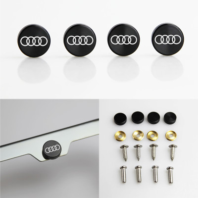Laser Etch Black Aluminum Fit Audi License Plate Frame Fastener Screw ...