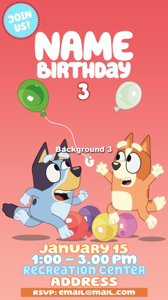 Bluey personalized ecard - digital format ready to send | eBay