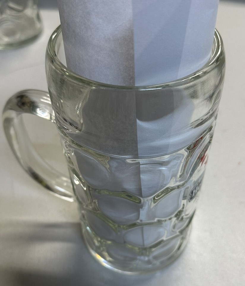 VTG Large 40 Ounces Heineken Red Star Dimpled Glass Mug NO Chips or ...