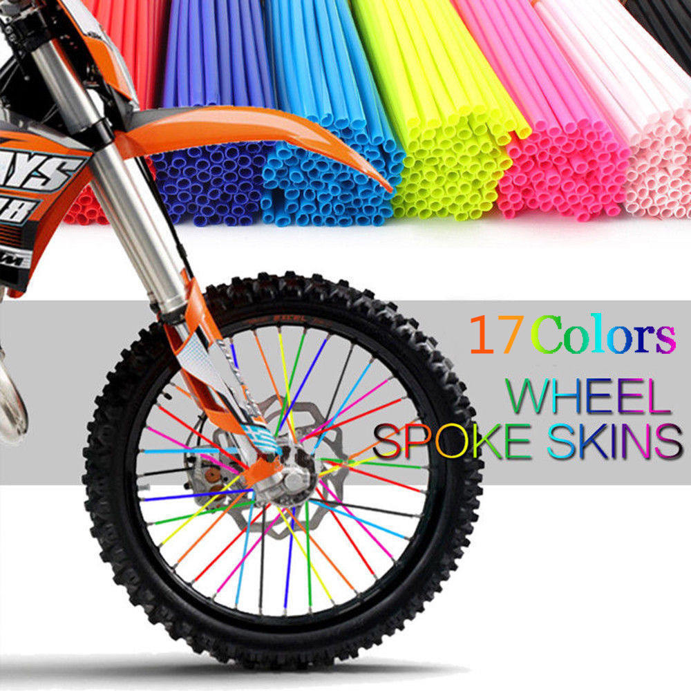 Motorcycle Spoke Skins Cover Wraps Wheel Pipe Guard Dirt Bike Motorbike ...