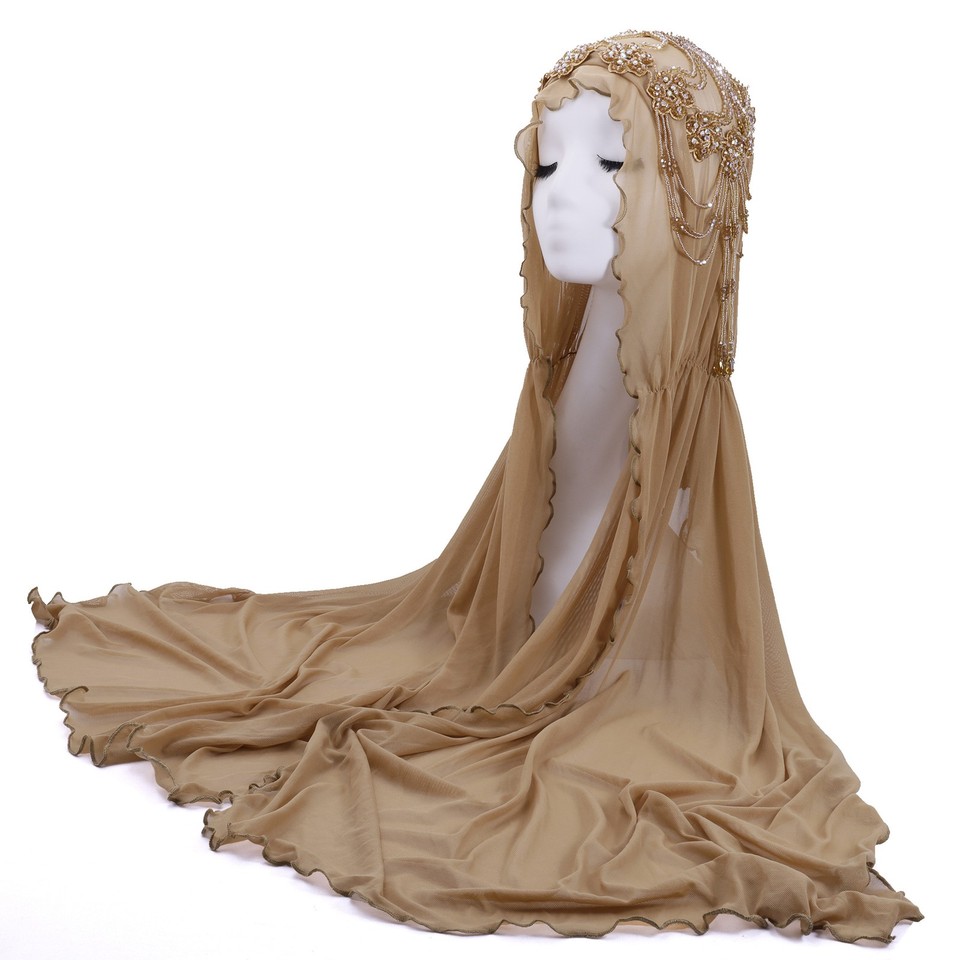 Muslim Women Tassels Headscarf Turban Hijab Headcover Shawl Wrap ...