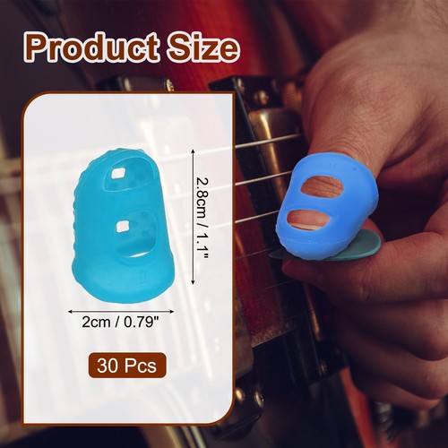Light Blue Silicone Finger Tips Protectors Breathable Caps, M, 30 Pcs ...