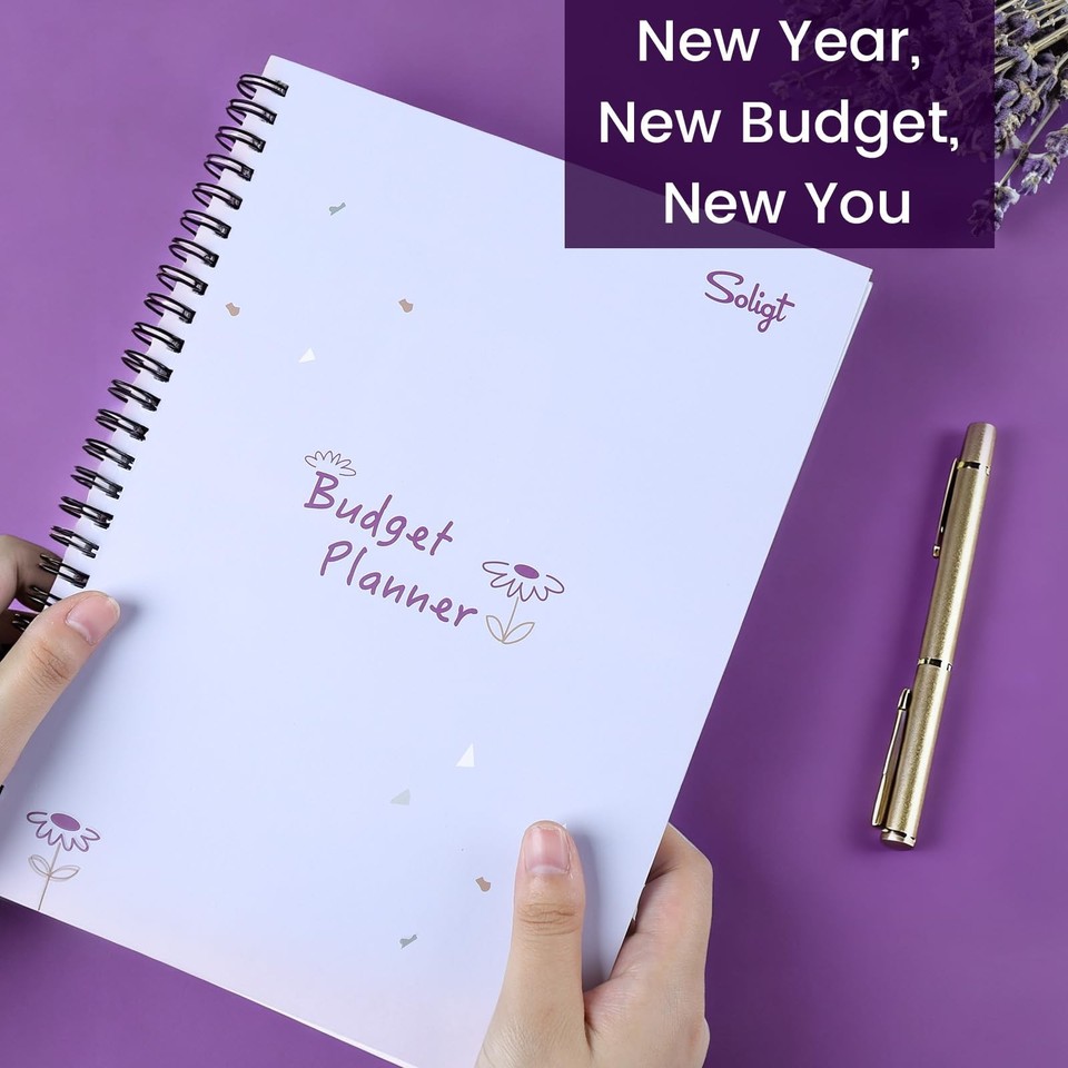 Monthly Budget Planner Book Undated with 12 Pockets for Income, Debt ...