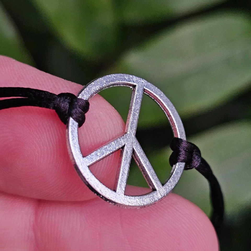 CND Peace Sign Necklace Pendant Extinction Rebellion Choker Cord Boho ...