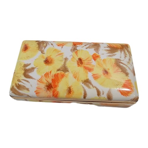 Vintage 70's Mele Floral Yellow Orange Compartment Jewelry Storage Box ...