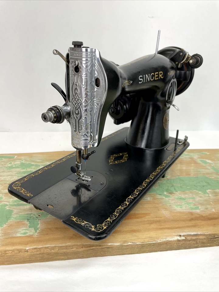 *Serviced* Vtg Heavy Duty Singer 15-90 Sewing Machine Leather Denim ...
