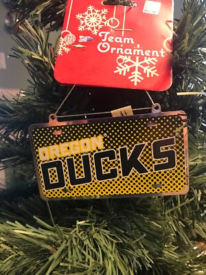 Oregon Ducks Metal License Plate Christmas Tree Holiday Ornament New | eBay