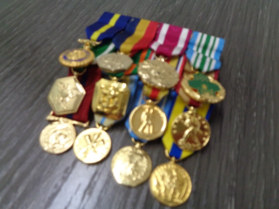 MINI SIZE MEDAL SET 12 MEDALS MOUNTED UNITED STATES USMC OFFICER SLIDE ...