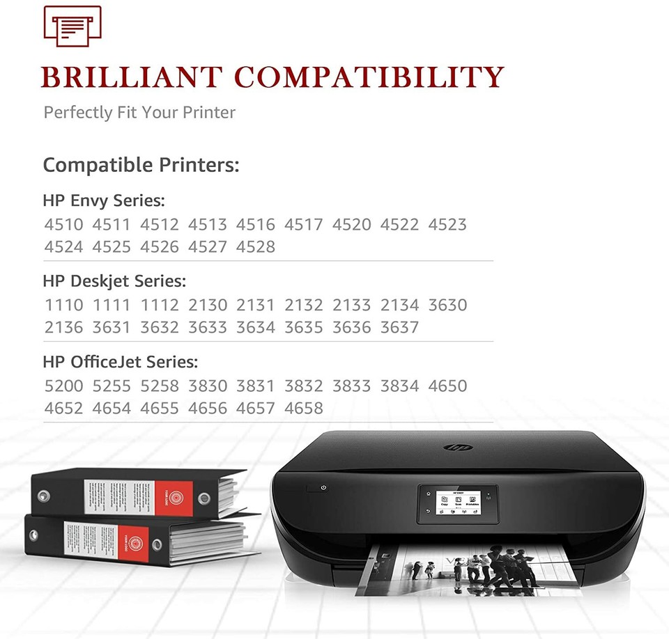 2x 63XL Black Ink Cartridge for HP Officejet 3830 4650 5258 5255 5252 ...