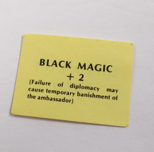 VTG 1979 Divine Right TSR Game Replacement DIPLOMACY CARD BLACK MAGIC ...