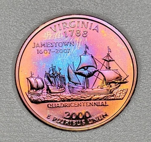 TONED 2000 S VIRGINIA STATE QUARTER CLAD PROOF UNC #C3593 | eBay