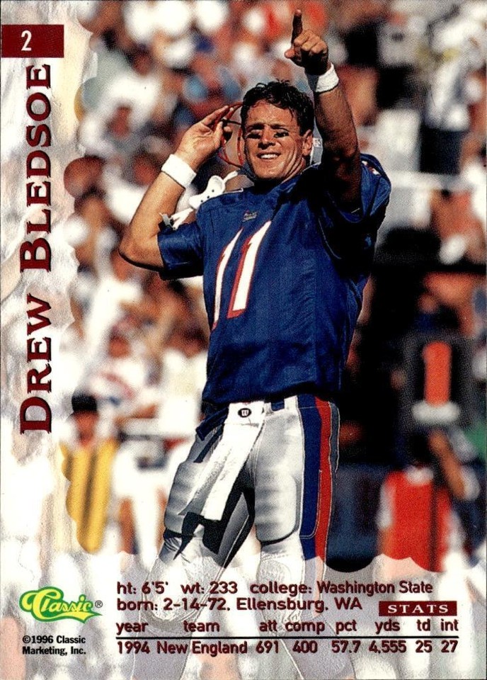 DREW BLEDSOE CARD #2 BUY ANY 2 ITEMS FOR 50% OFF B209R3S15P22 | eBay