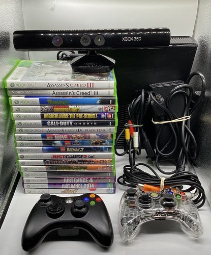 Microsoft Xbox 360 S 250GB Console Bundle W Box 2 Controllers 17 Games ...
